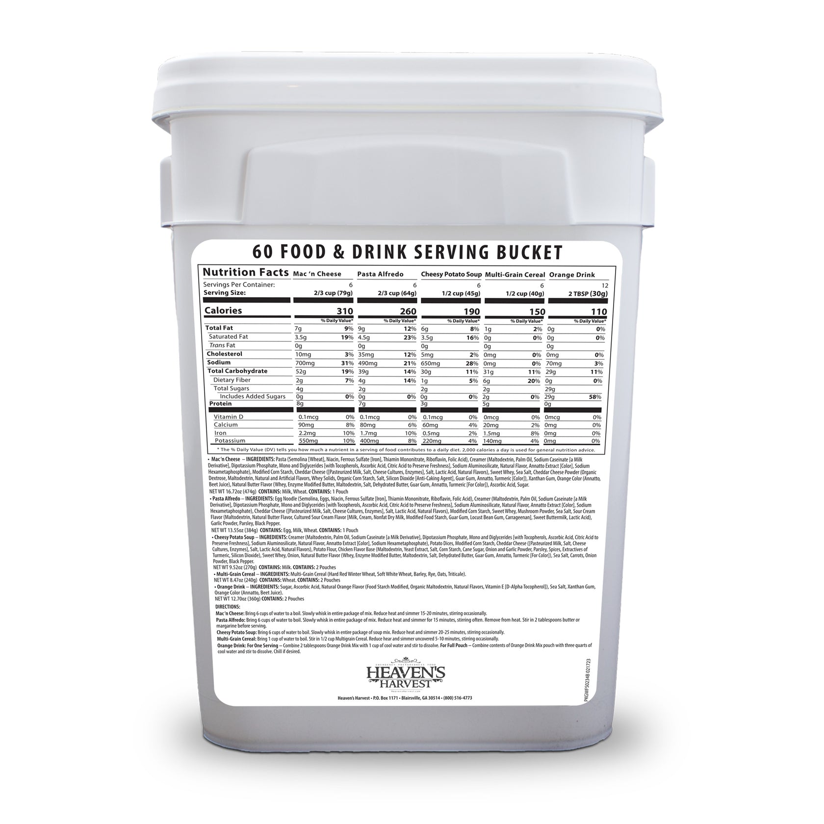 3 Week Kit -Starter Food & Drink Bucket - Emergency Survival Food Kit ...