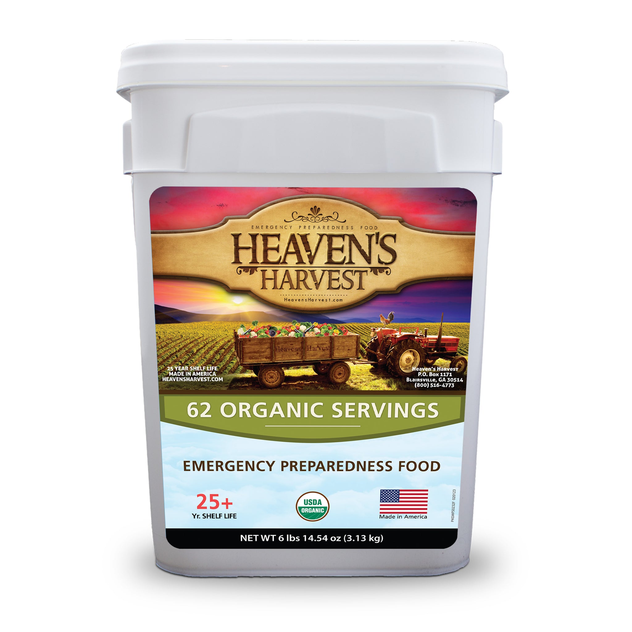 Organic Meal Bucket - 1 Person 1 Week - 62 Servings - Emergency Food ...